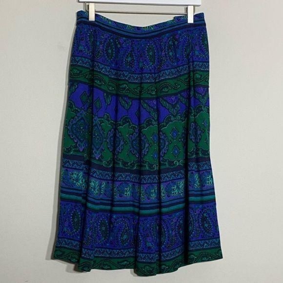 Koret | Skirts | Koret 9s Print Paisley Cotton Midi Skirt 2p | Poshmark